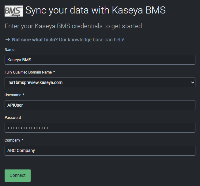 Integration: BMS & IT Glue