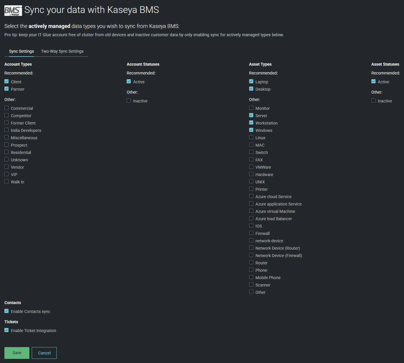 Integration: BMS & IT Glue