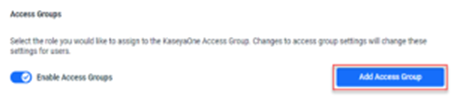 Access Groups (role-based access control)