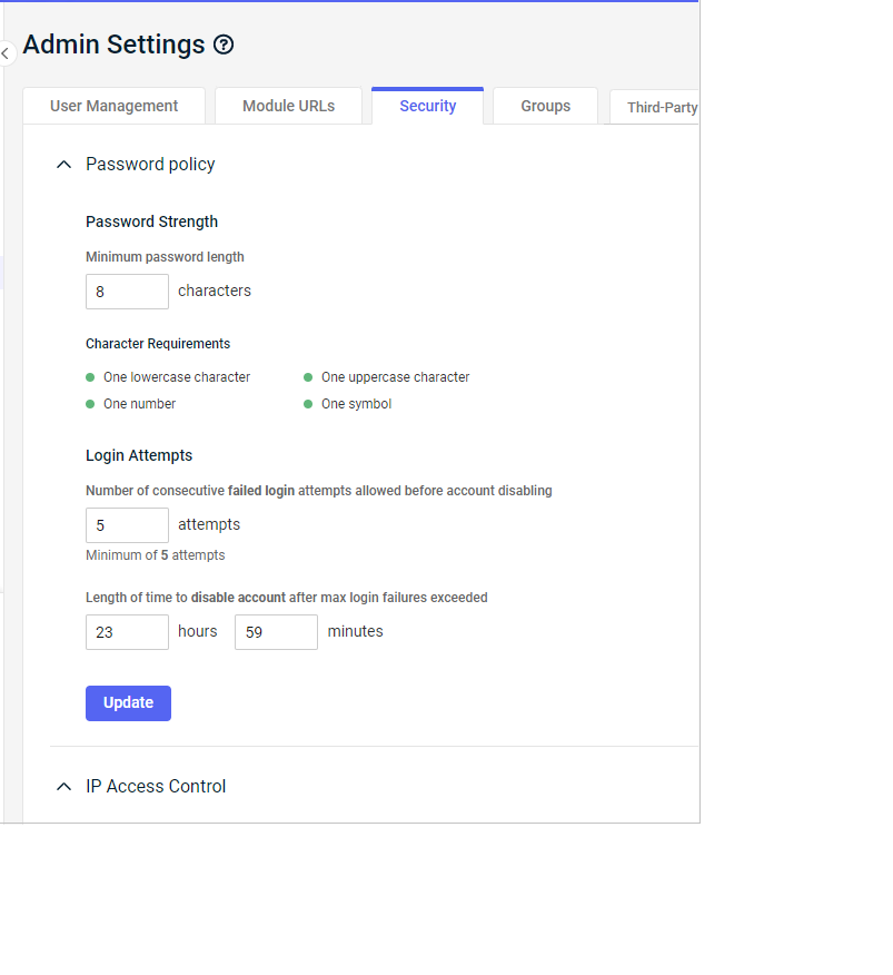 Manage KaseyaOne security
