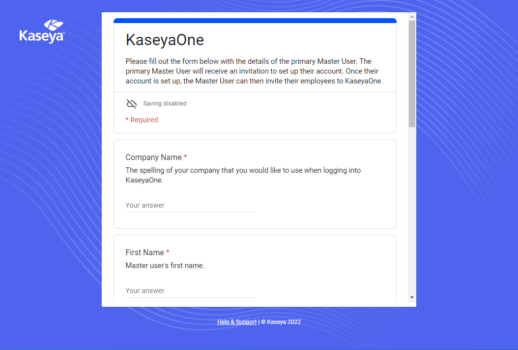 General portal setup