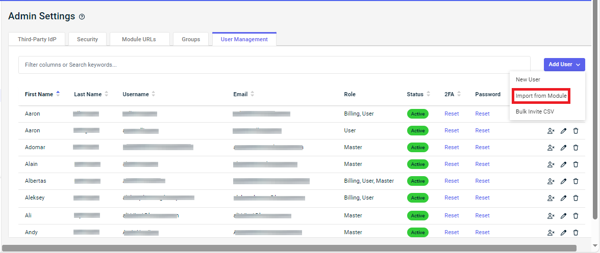 Manage KaseyaOne users
