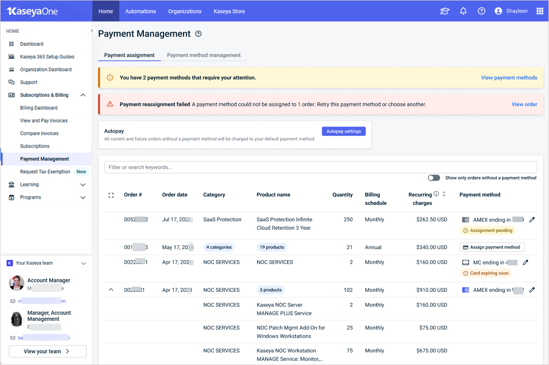 Payment Management