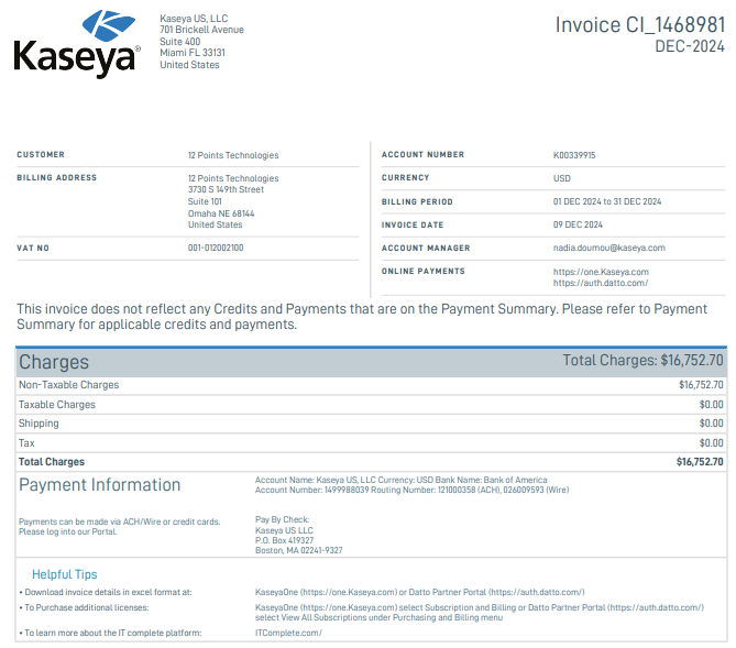 Understanding your invoice
